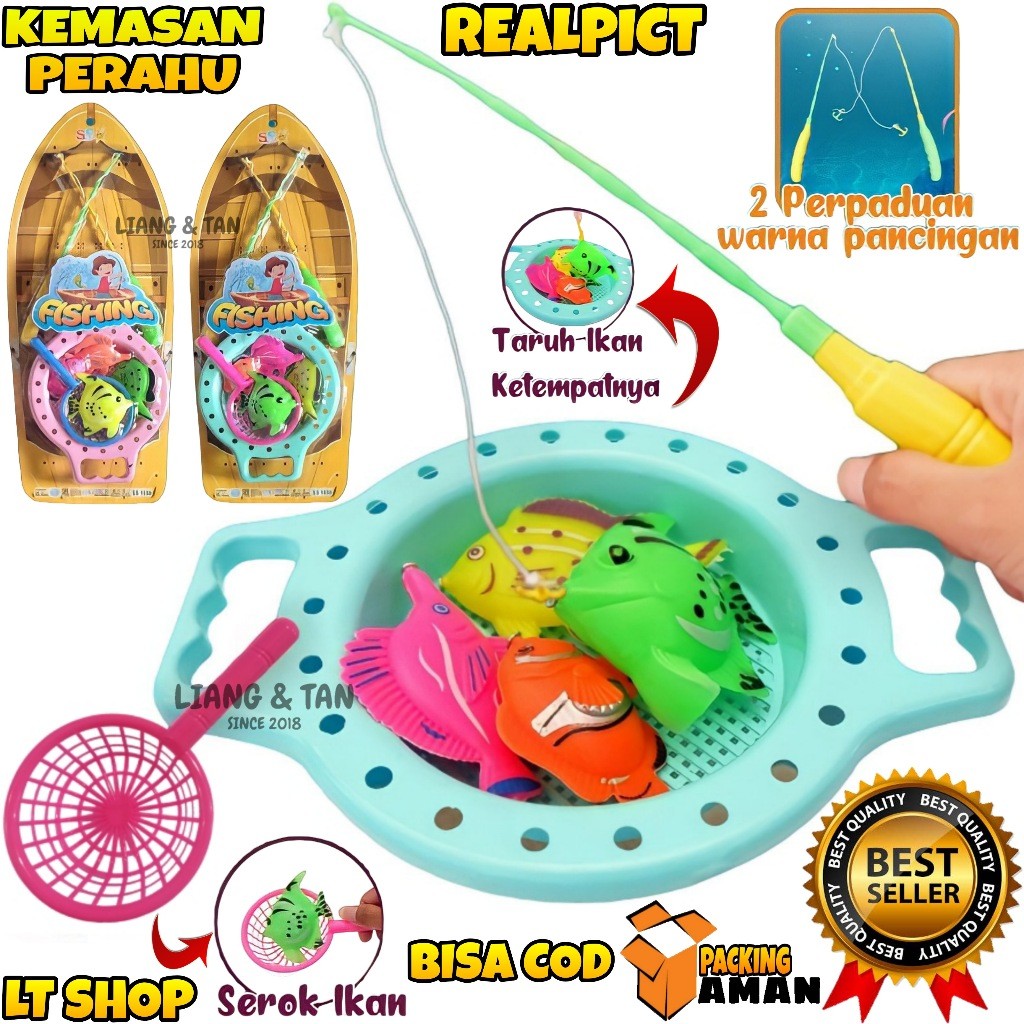 Jual ( BISA COD ) PROMO Mainan Anak Pancingan Magnet + Tempat Ikan Dan ...