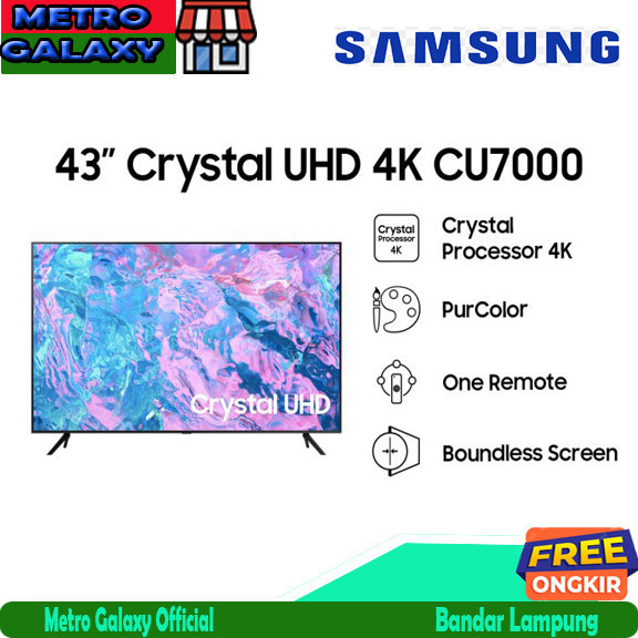Jual SAMSUNG 43CU7000 CRYSTAL 4K UHD SMART TV 43 Inch GARANSI RESMI | Shopee Indonesia