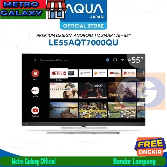 Jual Aqua LED Android HQLED 4K TV 55 Inch / LE55AQT7000QU GARANSI RESMI | Shopee Indonesia