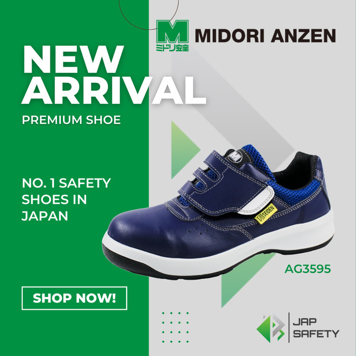 Jual Tersedia Midori Anzen Ag3595 Navy Sepatu Safety / Safety Shoes ...