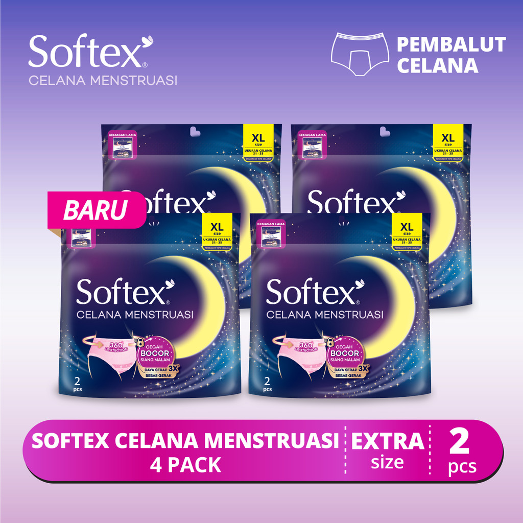 Jual Softex Celana Menstruasi Extra Size 2s x 4 Pack - Pembalut Celana - Spesial Bulan Ungu ...