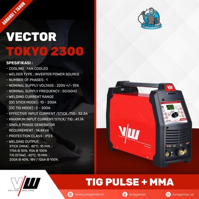 Jual MESIN LAS TIG PULSE + MMA 200A MERK VECTOR TIPE TOKYO 2300 BEST SELLER | Shopee Indonesia