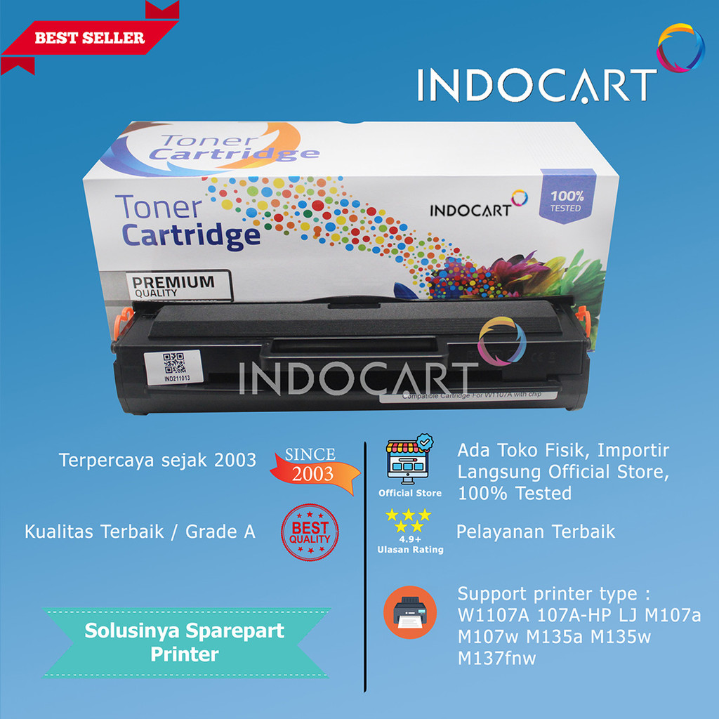 Jual Toner Cartridge Compatible W1107A 107A-HP M107 M135 M137-new chip ...