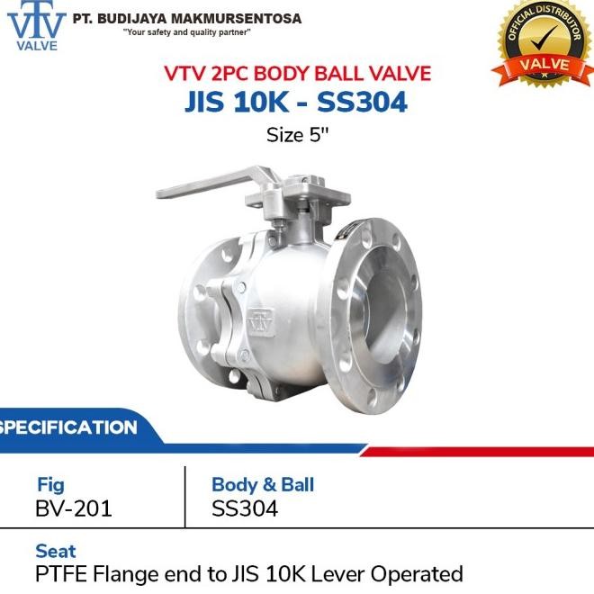 Jual 2Pcs Body Ball Valve Vtv Ss304 Jis 10K - 5 Inch | Shopee Indonesia