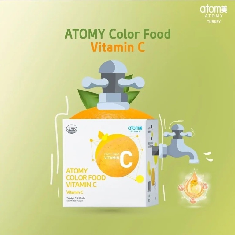 Jual Atomy VITAMIN C 550 mg with Fish Collagen isi 90 sachets Ori Korea ...