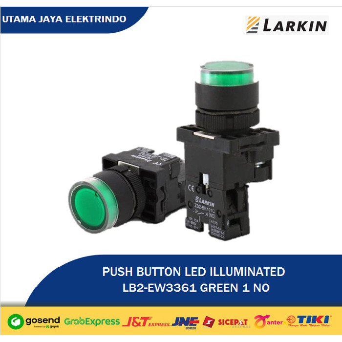 Jual PUSH BUTTON LED ILLUMINATED LB2-EW3361 HIJAU 1 NO LARKIN - FORSALE! | Shopee Indonesia
