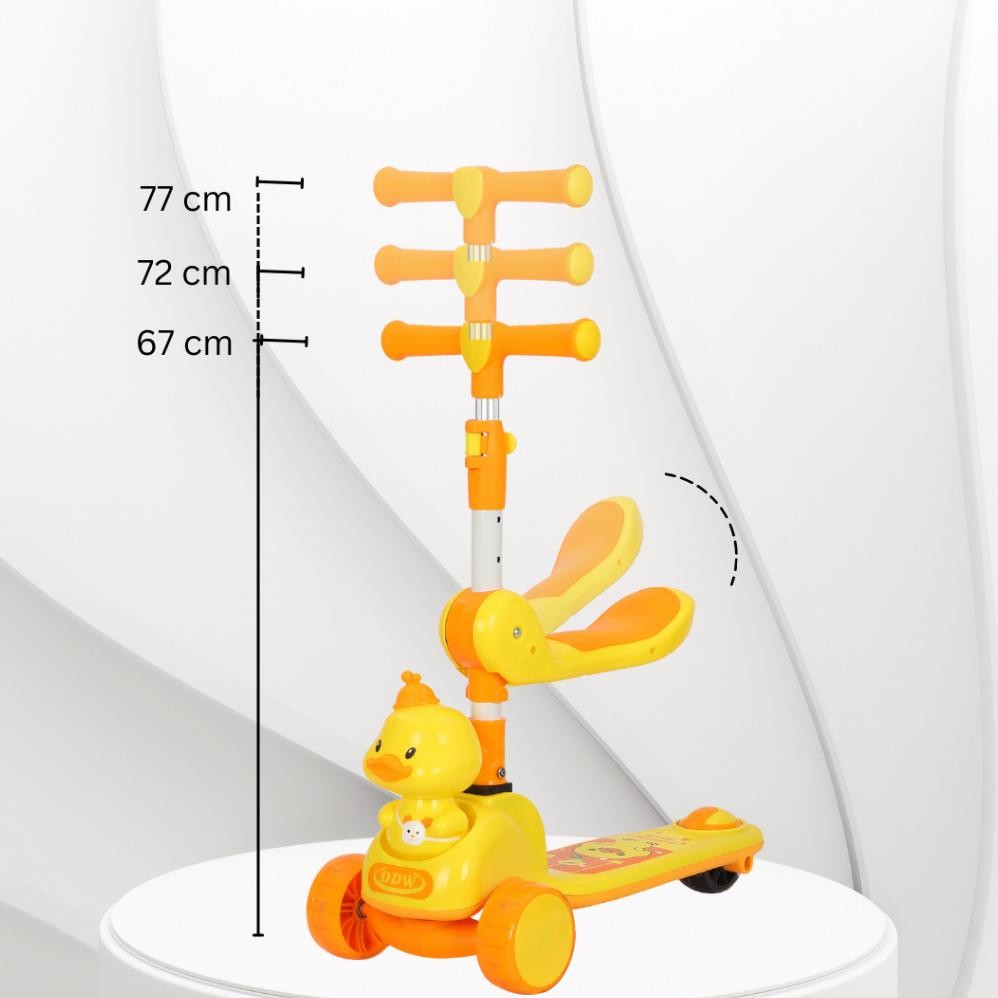 Jual dh-68 Scooter Mainan Anak 3D Duck 2in1 Skuter Lipat Roda Tiga ...