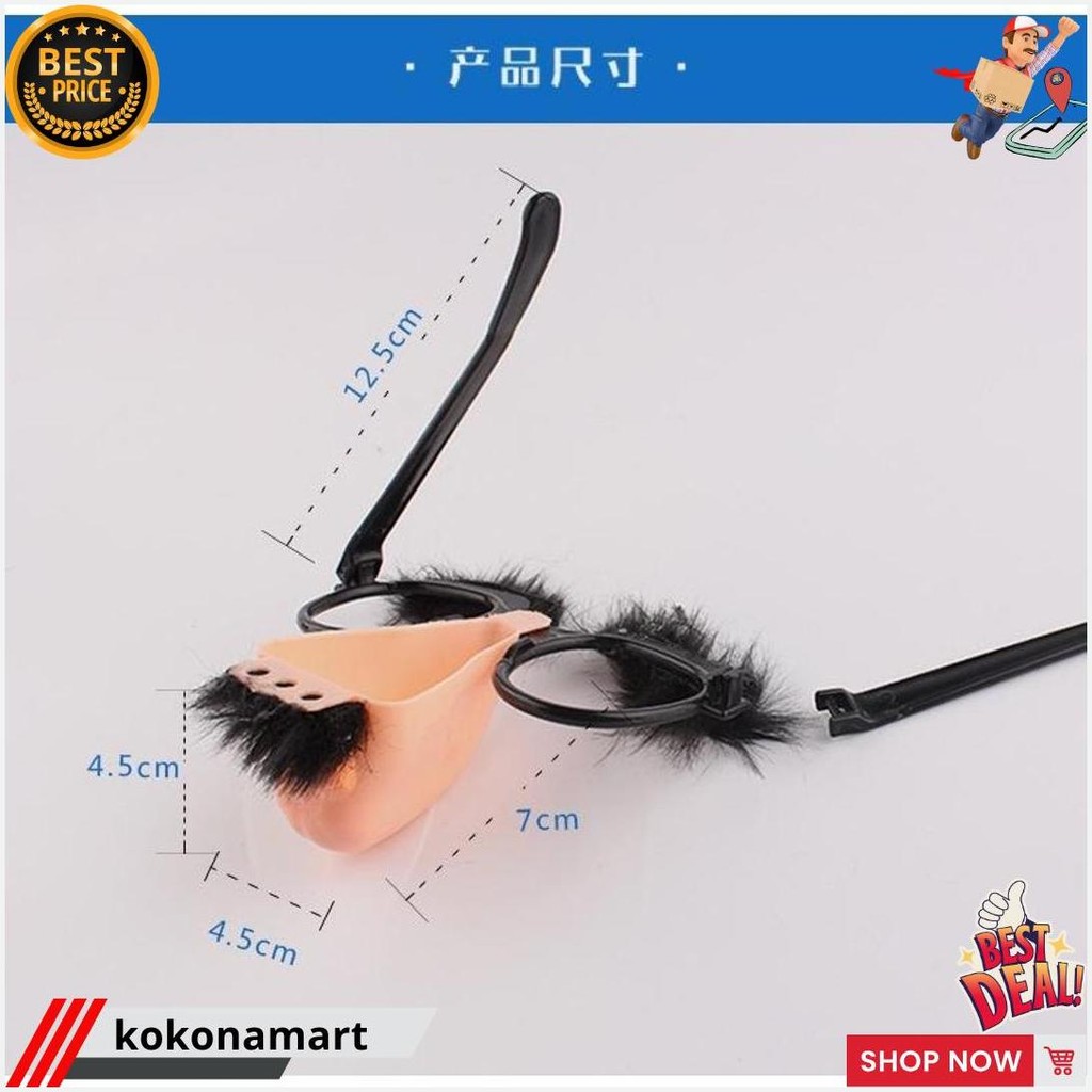 Jual Topeng Hidung Kumis Kacamata Funny Glasses Big Nose Instant ...
