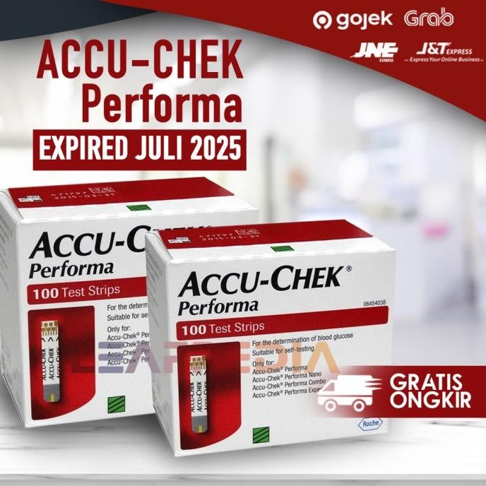 Jual Accu Chek Performa 100 Test Strips Cek Gula Darah Glucose Check ...