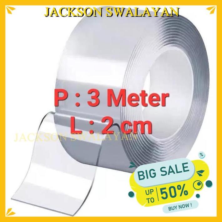 Jual DOUBLE TAPE NANO 3 METER LEBAR 2CM DOUBLE TAPE TRANSPARAN LAKBAN ...