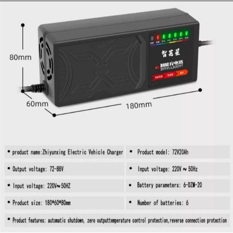 Jual Charger Motor listrik 72V 20Ah-30Ah Charger motor listrik molis ...