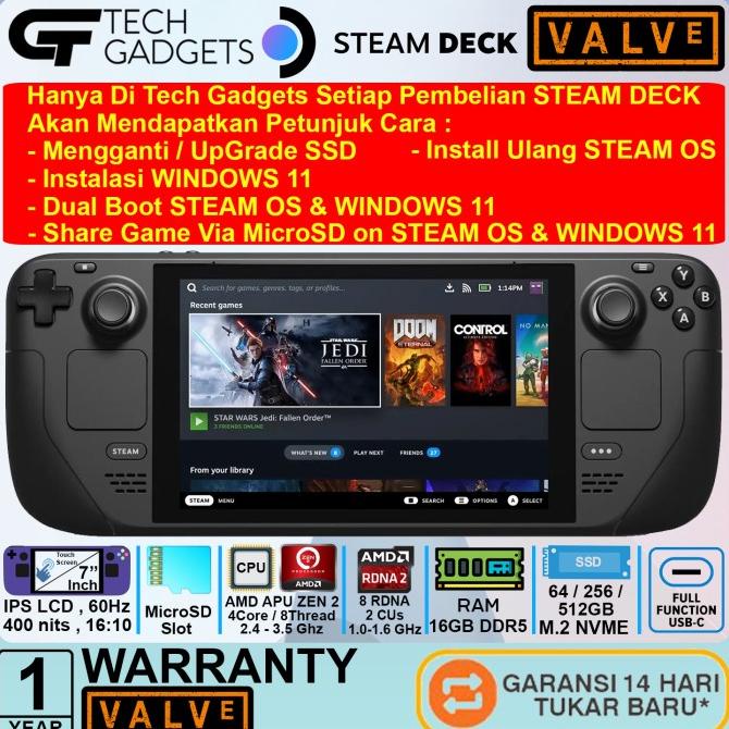 Jual Steam Deck Valve Handheld Gaming Pc 64Gb 256Gb 512Gb Steamdeck ...