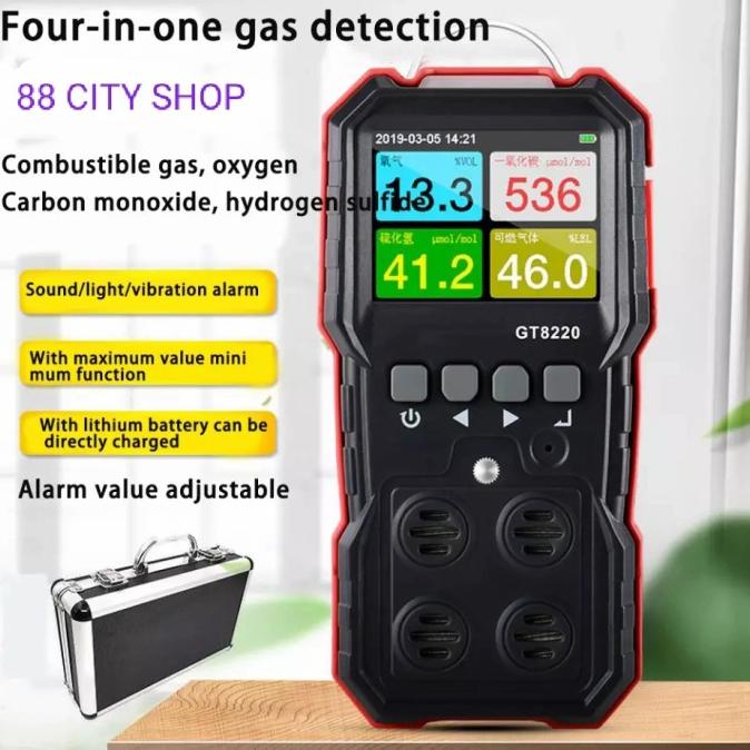 Jual Multi Gas Detector 4 in 1 H2S CO O2 EX/LEL Gas Sensor Meter Detektor | Shopee Indonesia