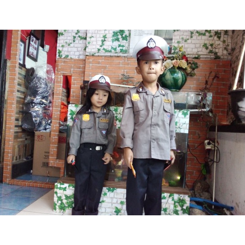 Jual KBFL7889 Baju Polisi Anak Tk lengkap atribut-lengkap atribut ...