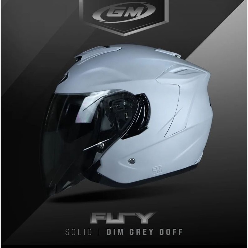 Jual GM FURY DIM GREY DOFF SOLID DOUBLE VISOR ORIGINAL | HELM MOTOR ...