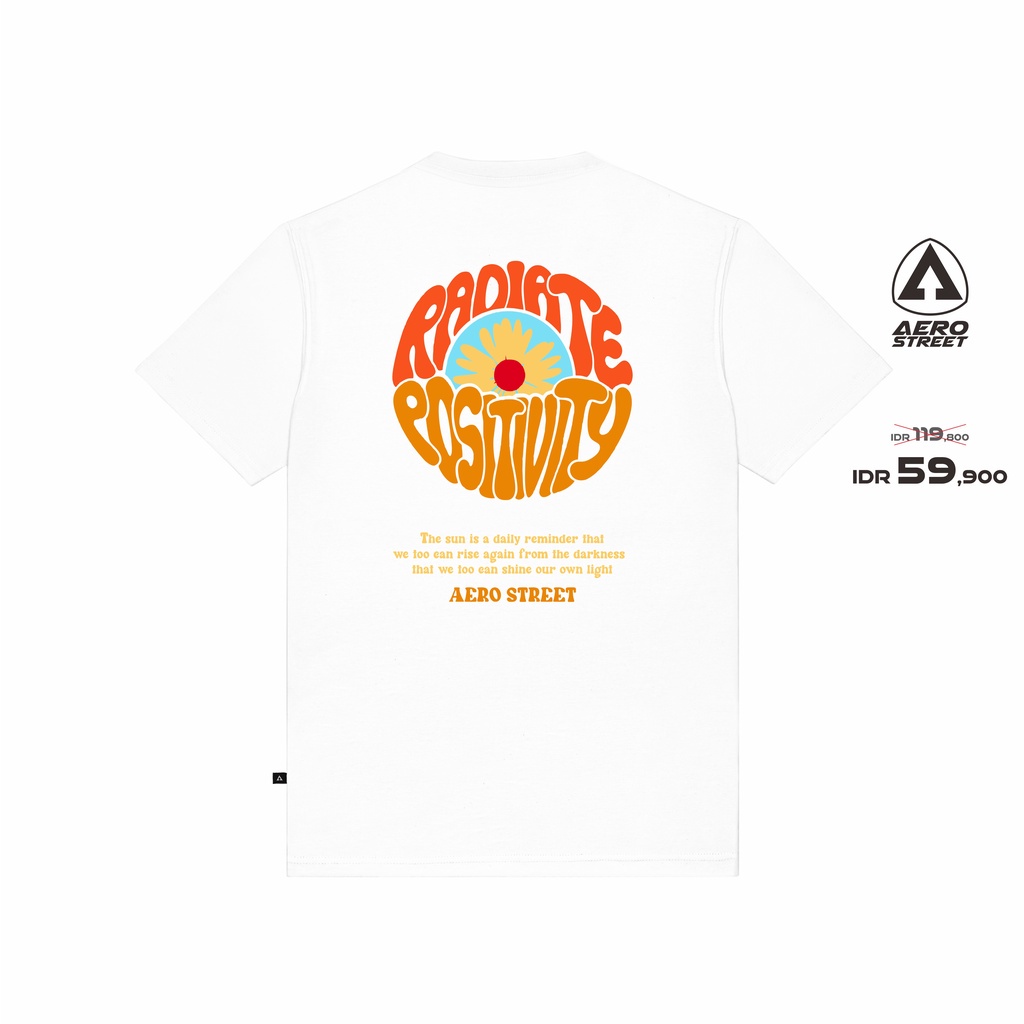 Jual Aerostreet T Shirt Positive Vibes Putih Kaos T-Shirt Tshirt ABCAA ...