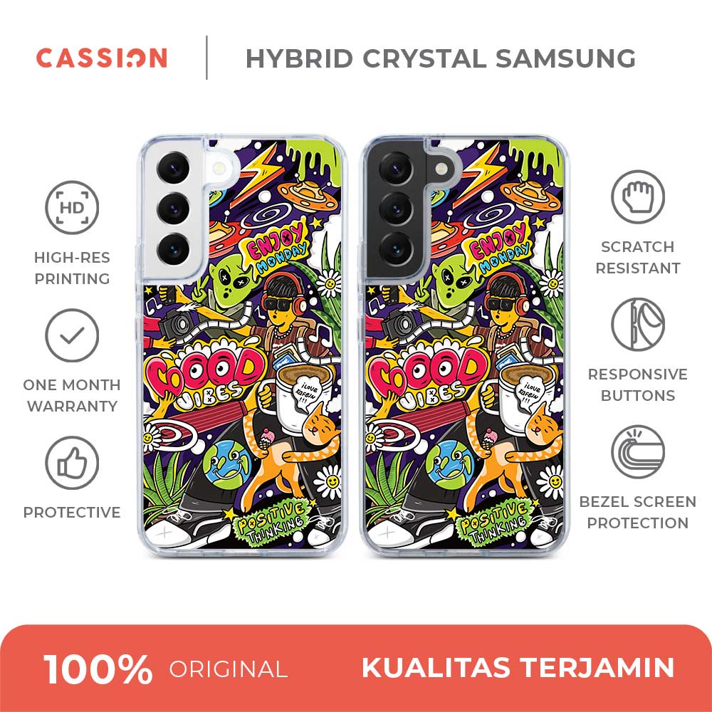 Jual Cassion Hybrid Case For Samsung S24 S23 S22 S21 S20 Note 20 FE Plus Ultra Case Enjoy Monday ...