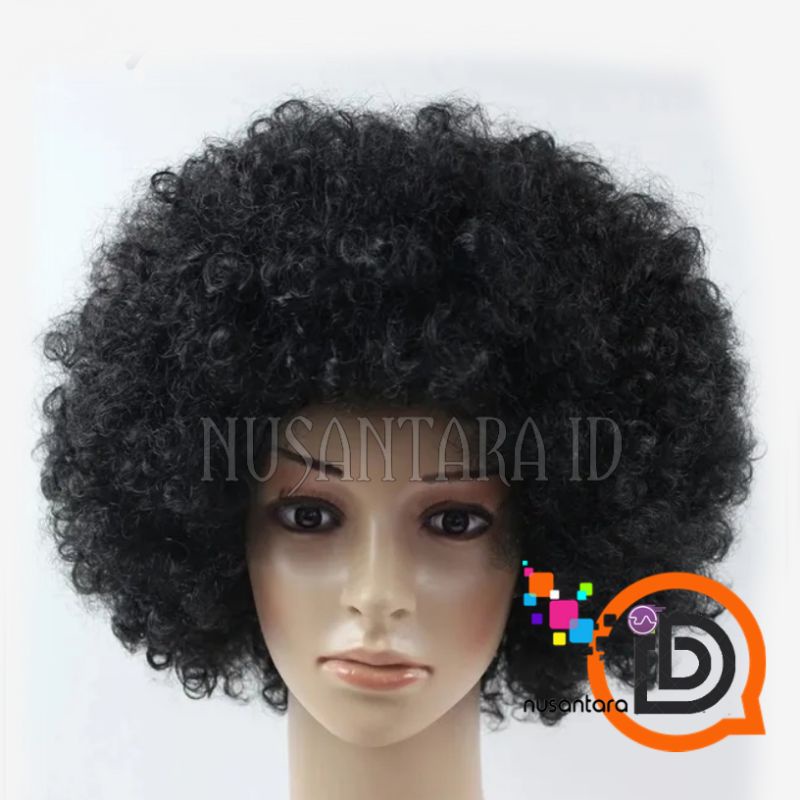 Jual WIG RAMBUT KRIBO HITAM ALL SIZE / rambut badut / wig kribo ...