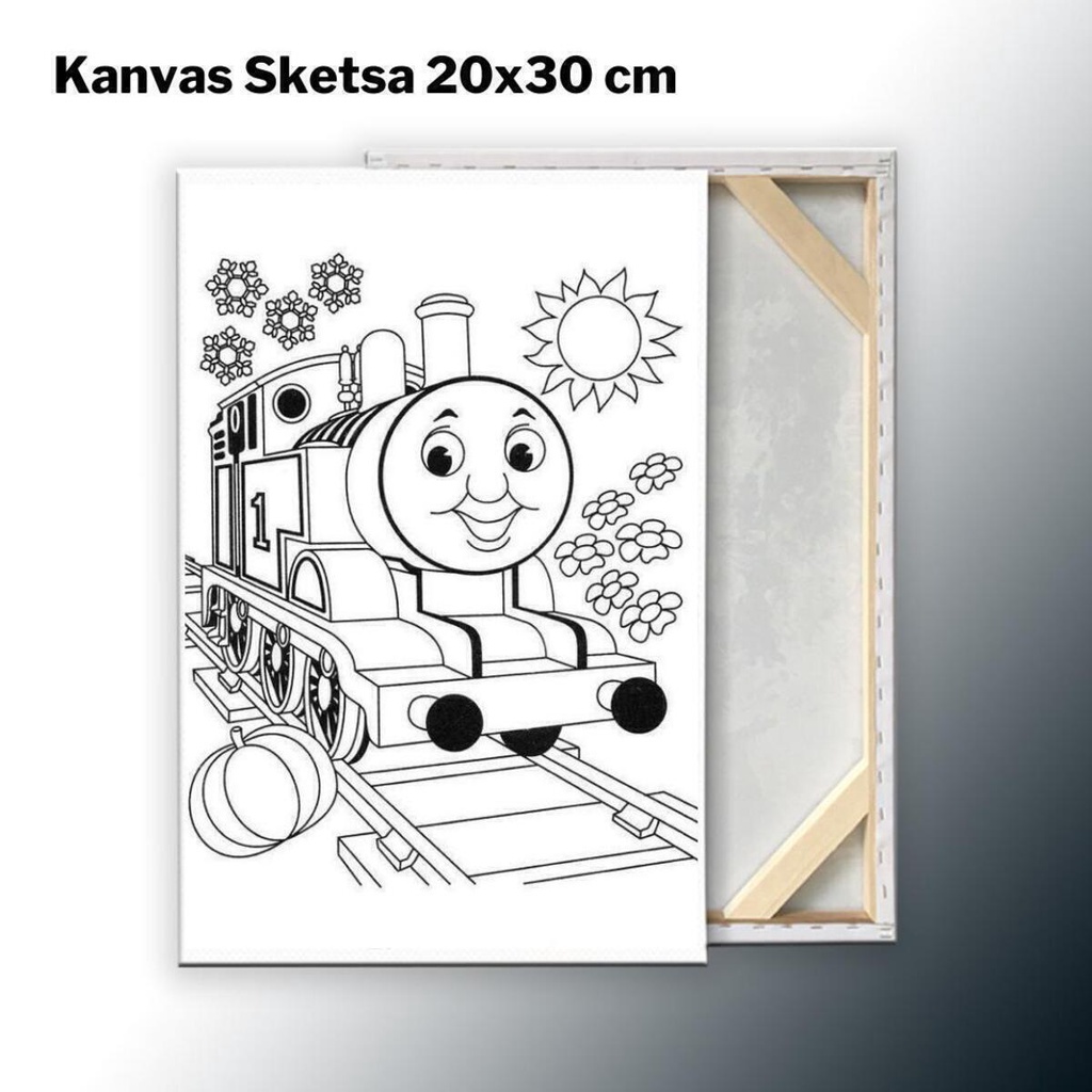 Jual Kanvas Lukis Sketsa Canvas Mini Lukis 20x30 Gambar Kartun Anak ...