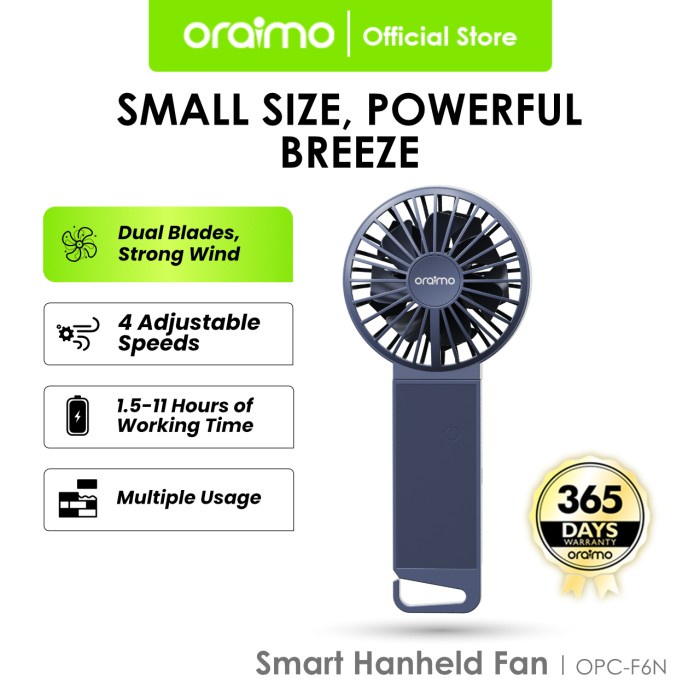 Jual Oraimo Kipas Angin Portable / Mini Hand Fan 2000mAh Power Bank OHF ...