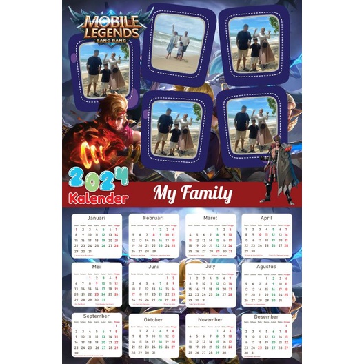 Jual Kalender Poster 2024 Custom 5 Foto Custom Nama | Shopee Indonesia