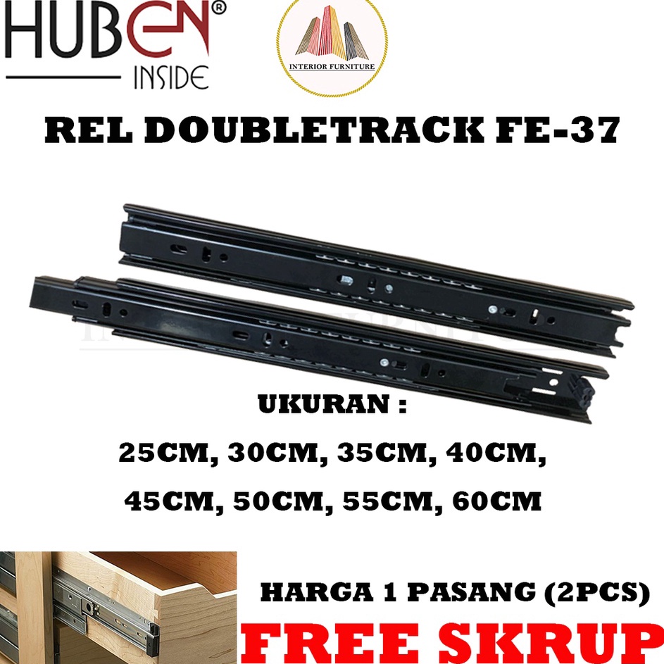 Jual nc Rel Laci DoubleTRAK HUBEN Tarik Full Extension FE 37mm 25 30 35 ...