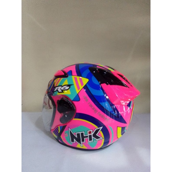 Jual HELM NHK R6 Pigment (pink flou) | Shopee Indonesia