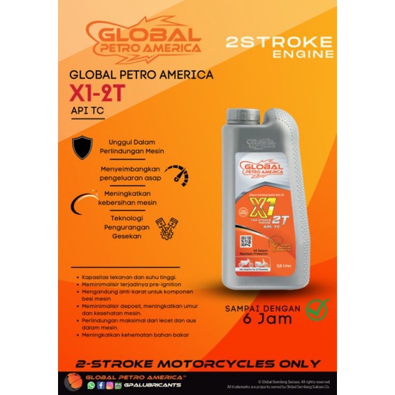 Jual HAL OLI SAMPING RX KING - OLI CAMPUR 44.500 - GLOBAL PETRO AMERICA X-1 2T RACING LOW 0.8 L ...