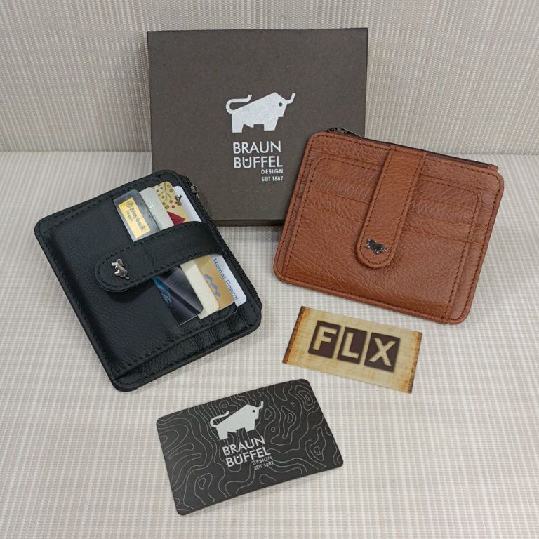 Jual MENARIK Dompet kartu kancing sleting kulit sapi asli + box ...