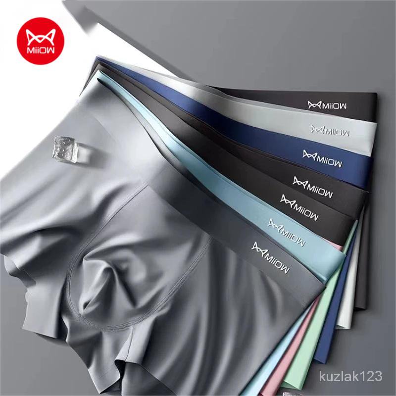 Jual MIIOW 3Pcs Ice Silk Man Underwear Boxer Metal Fiber Antistatic Men ...