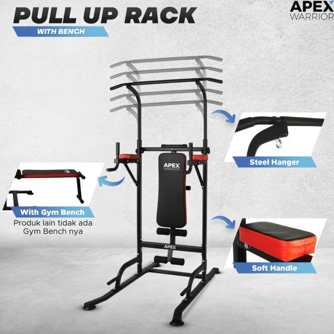 Jual Apex Warrior Pull Up Rack Station + Bench - Multifunction Power ...