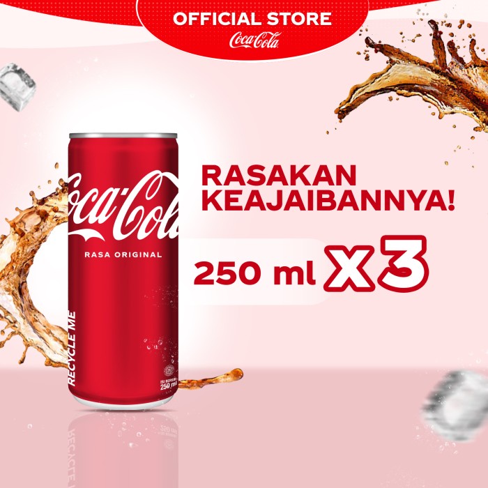 Jual Coca-Cola Original - Minuman Soda Rasa Kola - Kaleng 250ml - x3 ...