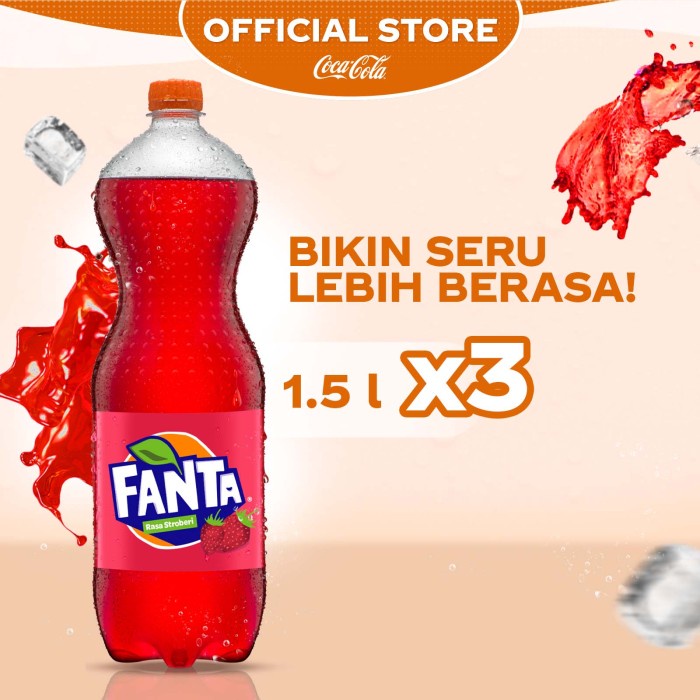 Jual Fanta Rasa Stawberry Minuman Soda - Botol 1.5L x 3pcs | Shopee Indonesia