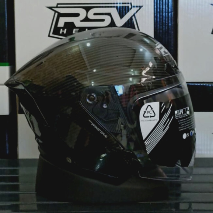 Jual Helm Rsv New Windtail Carbon Glossy / Helm Half Face | Shopee ...