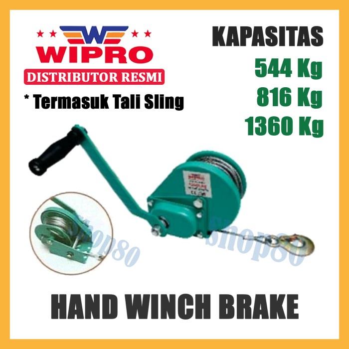 Jual Wipro Katrol Hand Winch With Brake Rem Kerekan Manual 544 816 1360 ...