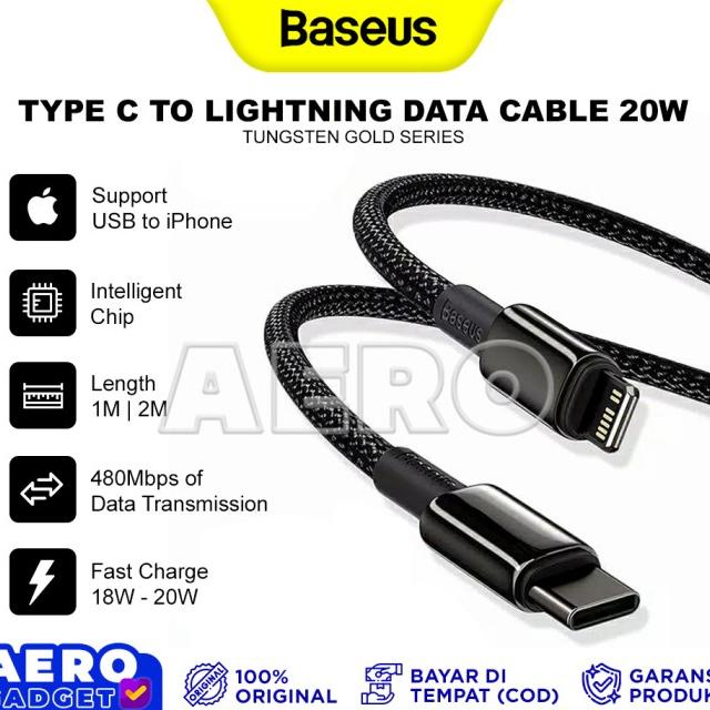 Jual Baseus Kabel Data Iphone 12 Type C To Lightning Fast Charging Pd ...