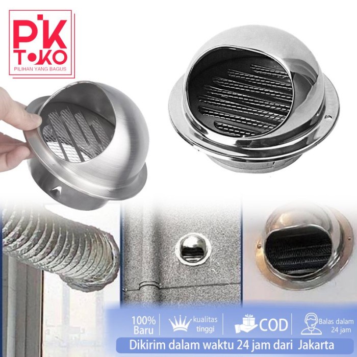 Jual 4 Inch Fan Grill Inline Duct Booster Exhaust Blower Air Vent Cap ...