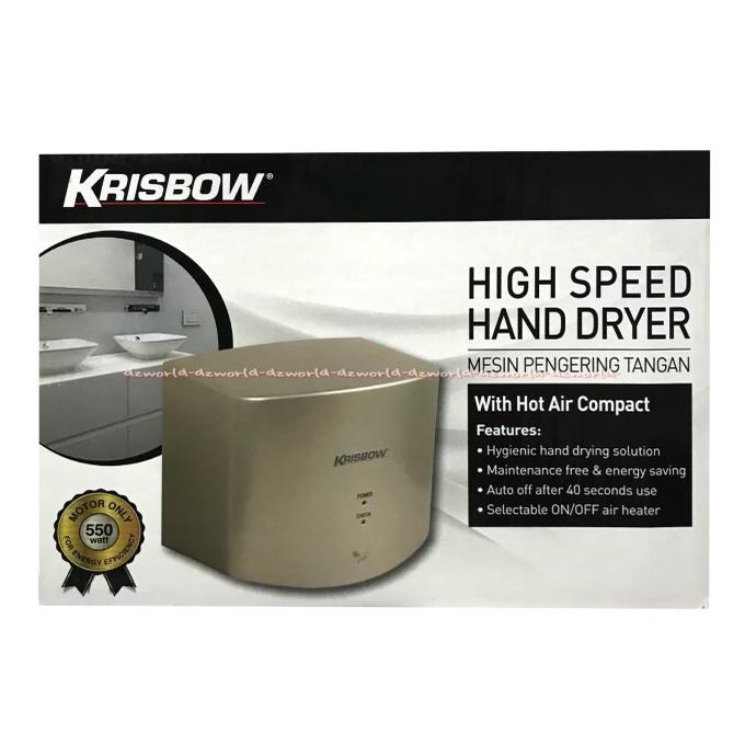 Jual Krisbow High Speed Hand Dryer Mesin Pengering Tangan 550W | Shopee ...