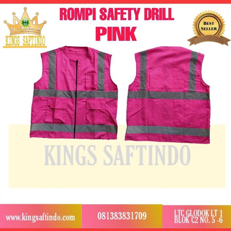 Jual SHOPEE 10.10 ROMPI SAFETY BAHAN DRILL WARNA PINK ...