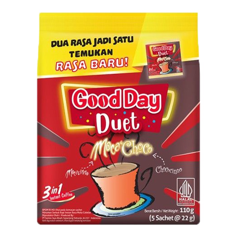 Jual Good Day Duet Moca Choco Kopi Instant 5 x 22 g | Shopee Indonesia