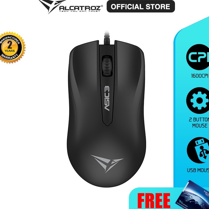 Jual Harga Heboh Mouse Kabel Alcatroz Asic 3 Wired USB Mouse 1600 CPI ...