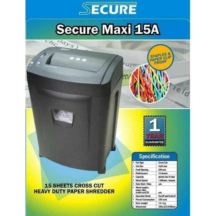 Jual Katlen Paper Shredder Secure Maxi 15A /Mesin Penghancur Pemotong ...