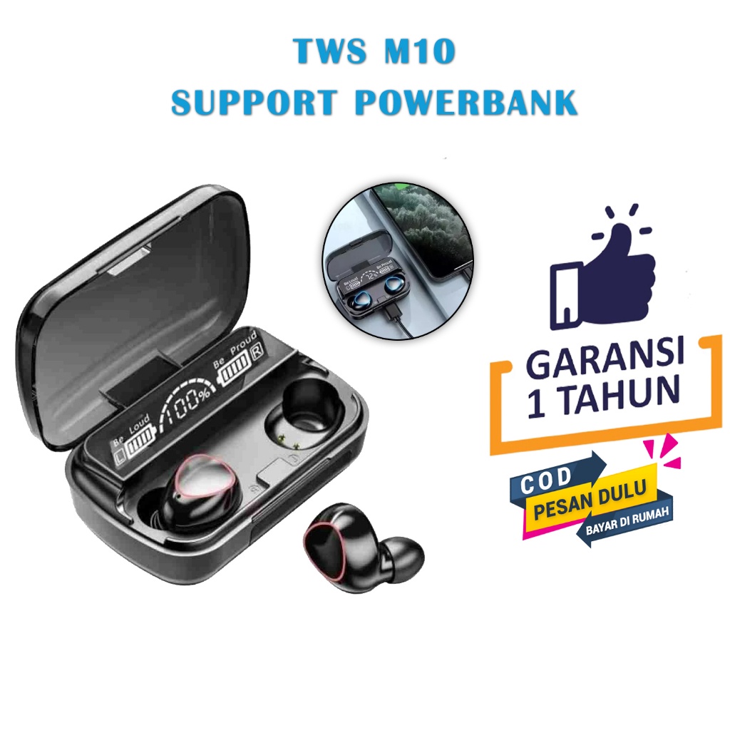 Jual Best ProductRGAKSESORIS Headset Bluetooth TWS M10 V5.1 BLUETOOTH Wireless mega bass ...