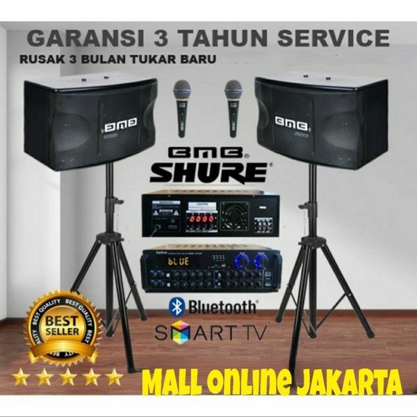 Jual BARU! Paket karaoke bluetooth BMB 10 inch paketan sound system ...