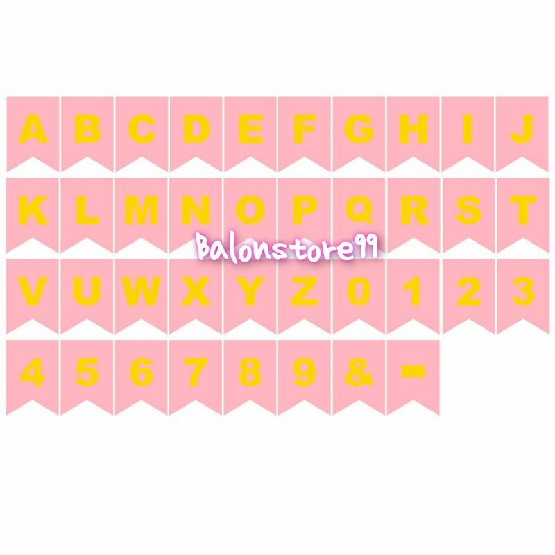 Jual Banner Huruf Warna pink Gold / Bunting Flag Huruf | Shopee Indonesia