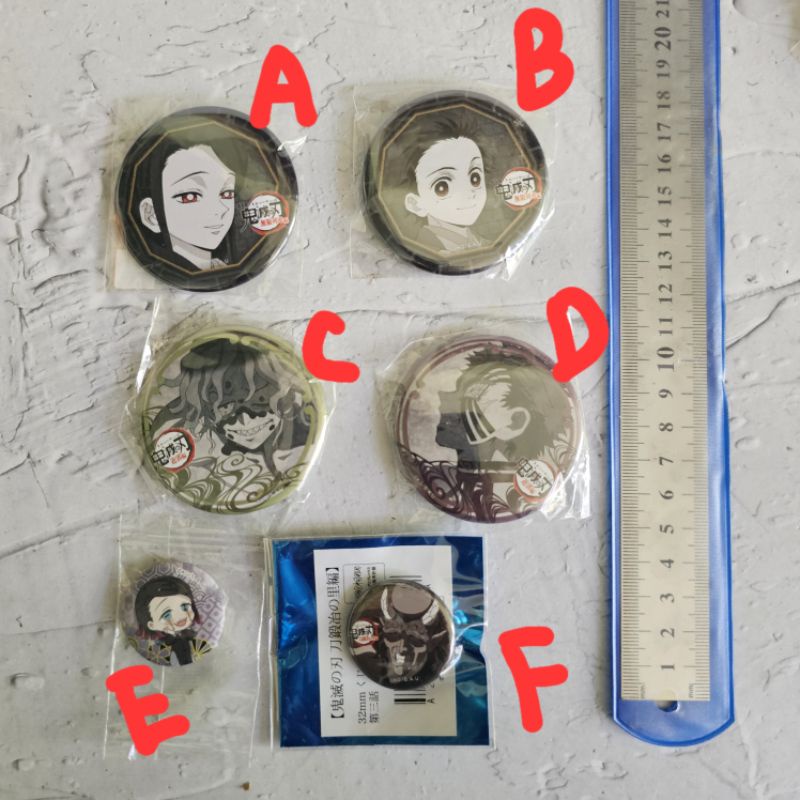 Jual official merch kimetsu no yaiba drmon pin badge gyutaro enmu muzan ...