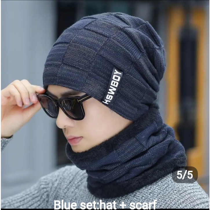 Jual Topi Kupluk Dan Syal Set Benies Wanita Pria | Shopee Indonesia