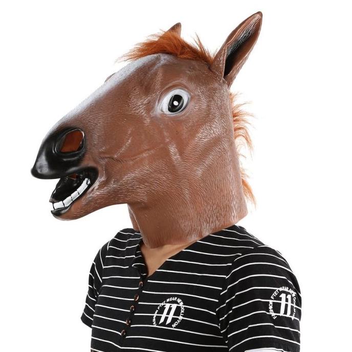 Jual Horse Mask Topeng Kuda Bahan Latex Halloween Cosplay Pengiriman ...