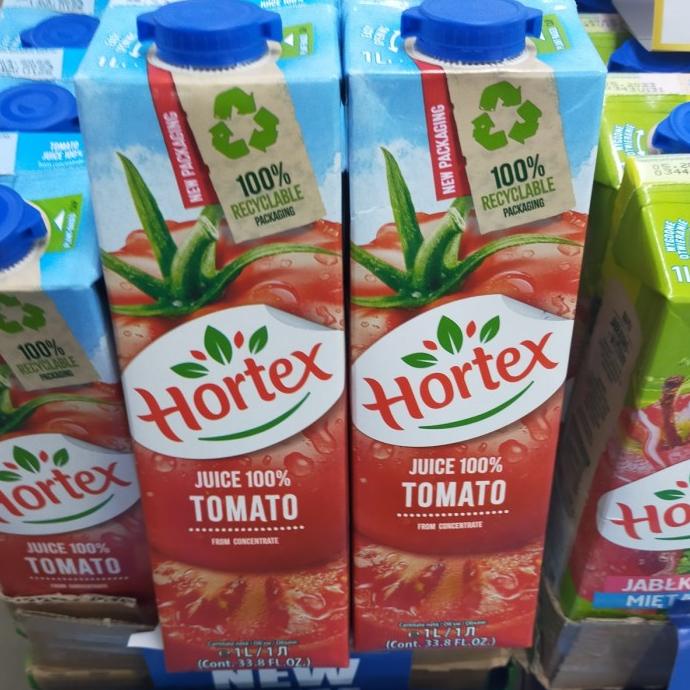 Jual }}}}}}] hortex tomato juice 1ltr minuman jus buah tomat | Shopee ...