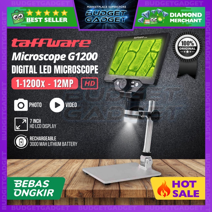 Jual Taffware G1200 Mikroskop Digital Microscope 12MP 1200X 3000mAh ...